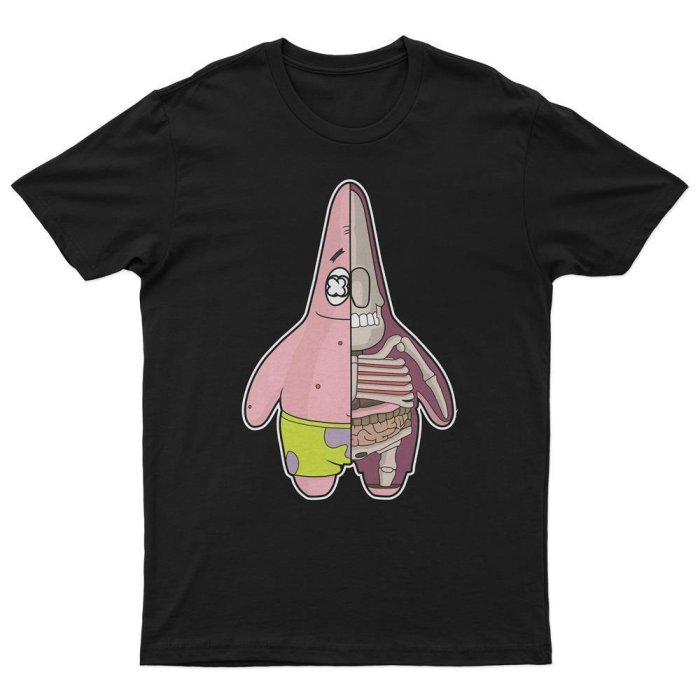 T-Shirt Patrick Star Half Skeleton - Shirt Royal | Stickerei & Textil